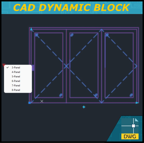 Stacked Door (Elevation View): Plain or Glazed – Dynamic Block | The ...