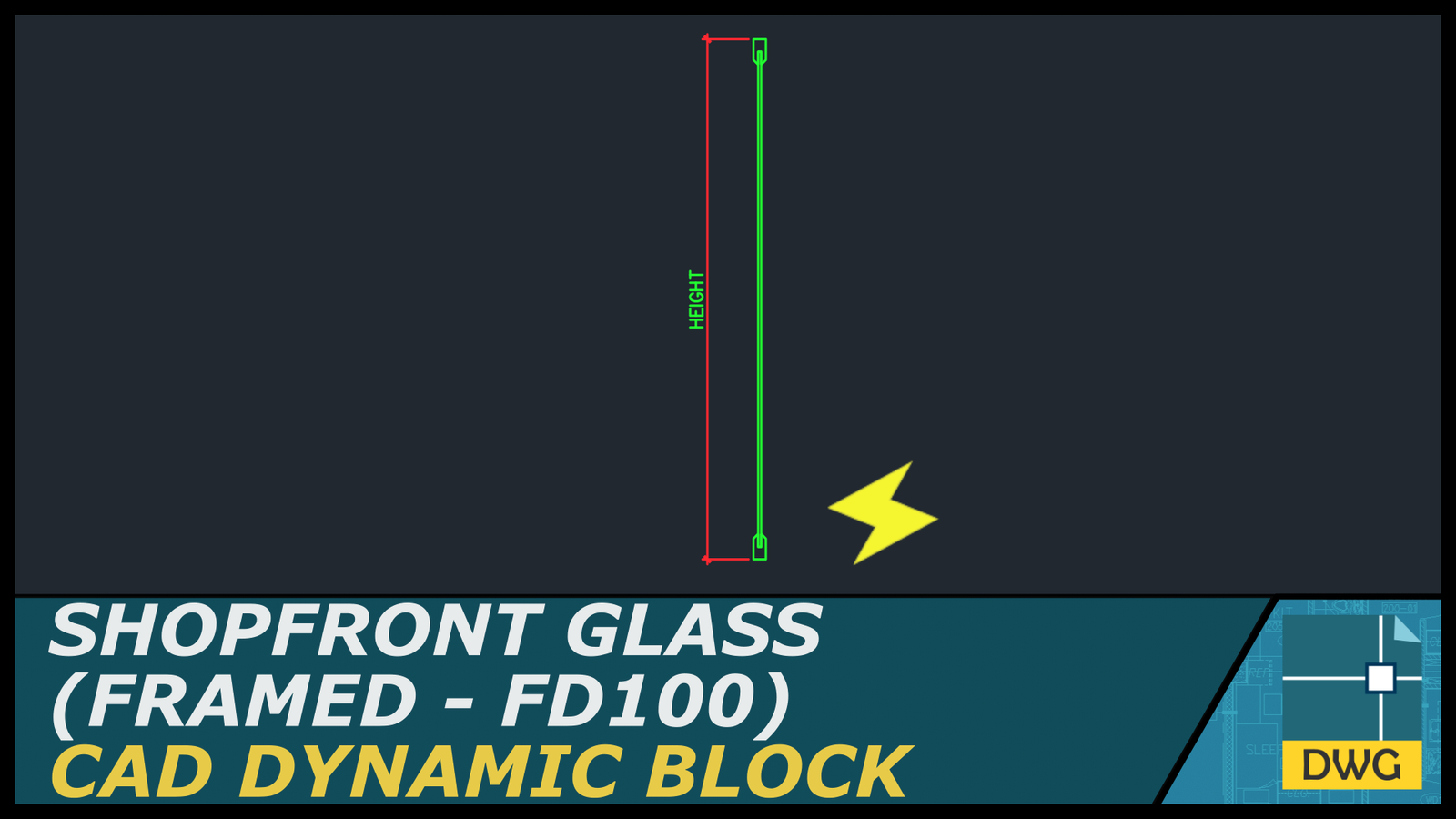 Shopfront Glass (Section View): FD100 Aluminum Frame – CAD Dynamic ...