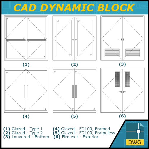 Sliding Door (Elevation View): Plain or Glazed – Dynamic Block | The ...