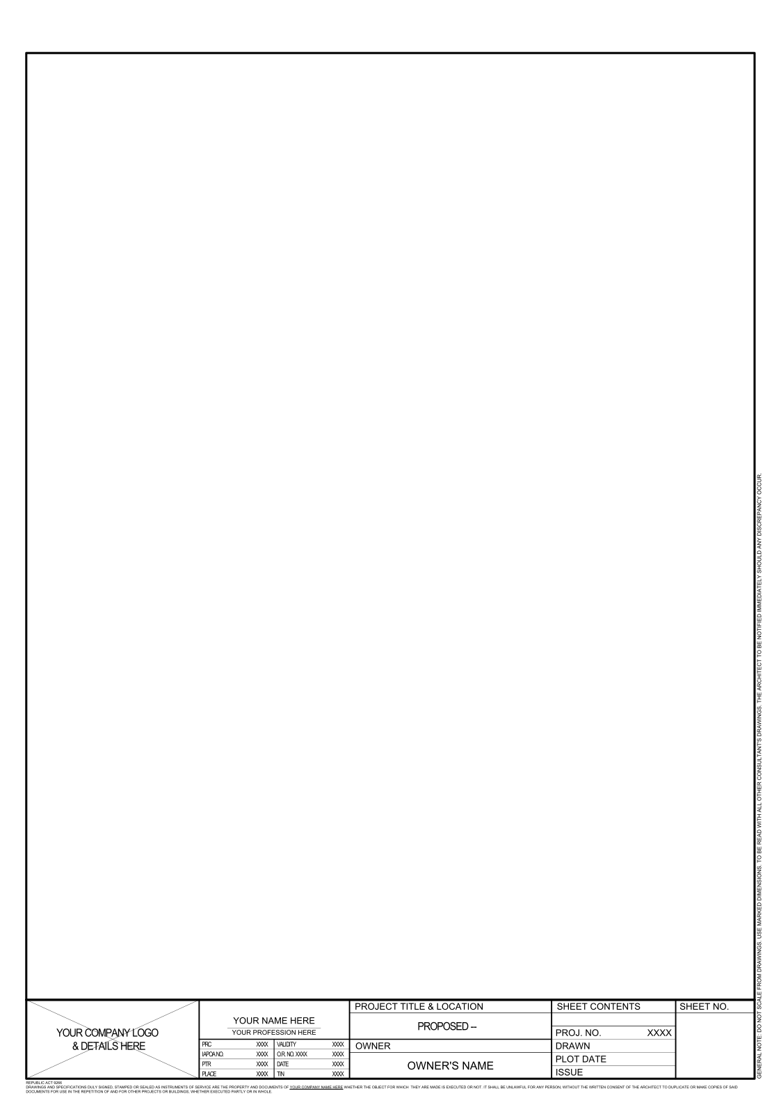 Iso A3 Cad Sheet Package The Solo Architect