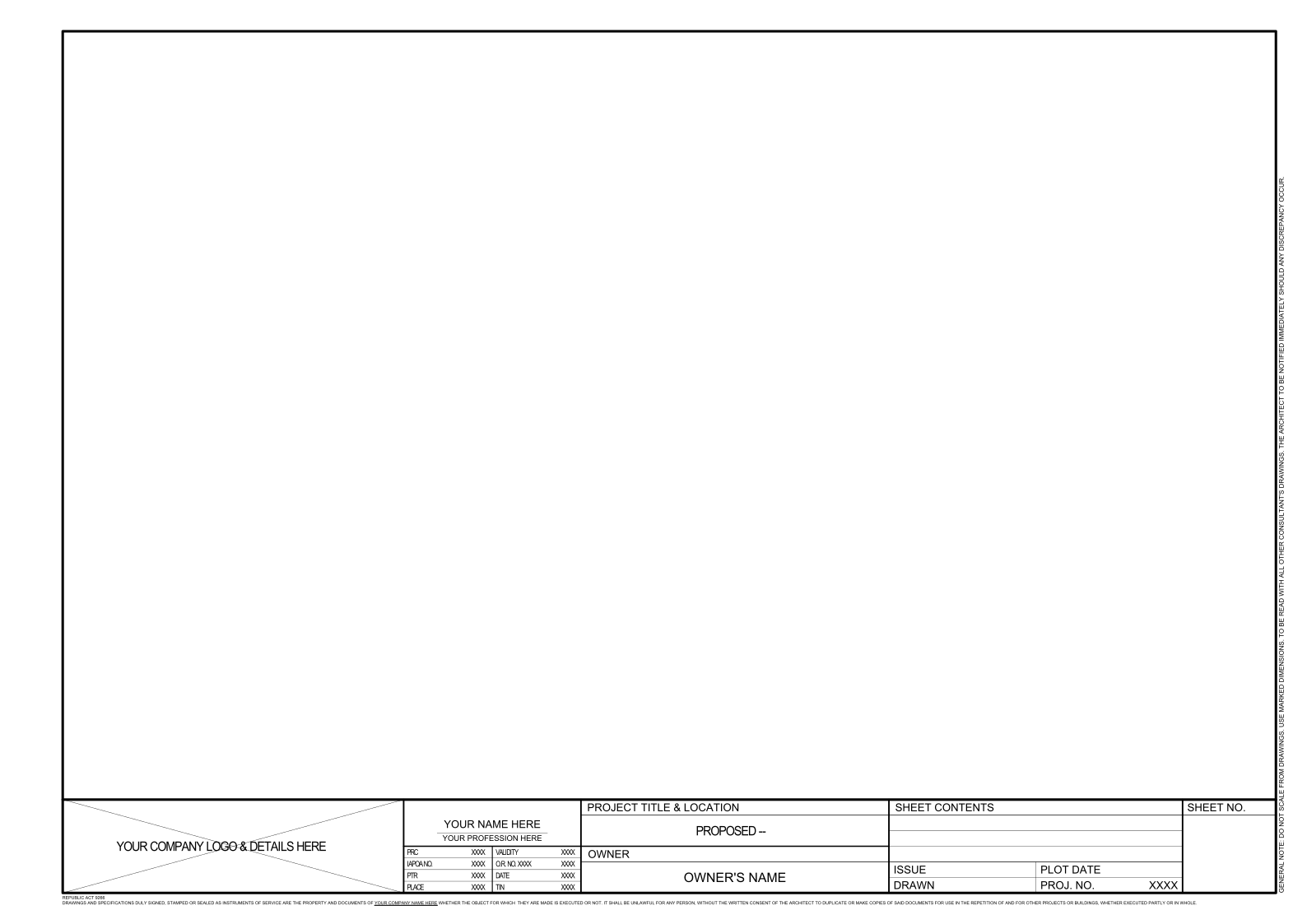 Iso A3 Cad Sheet Package The Solo Architect