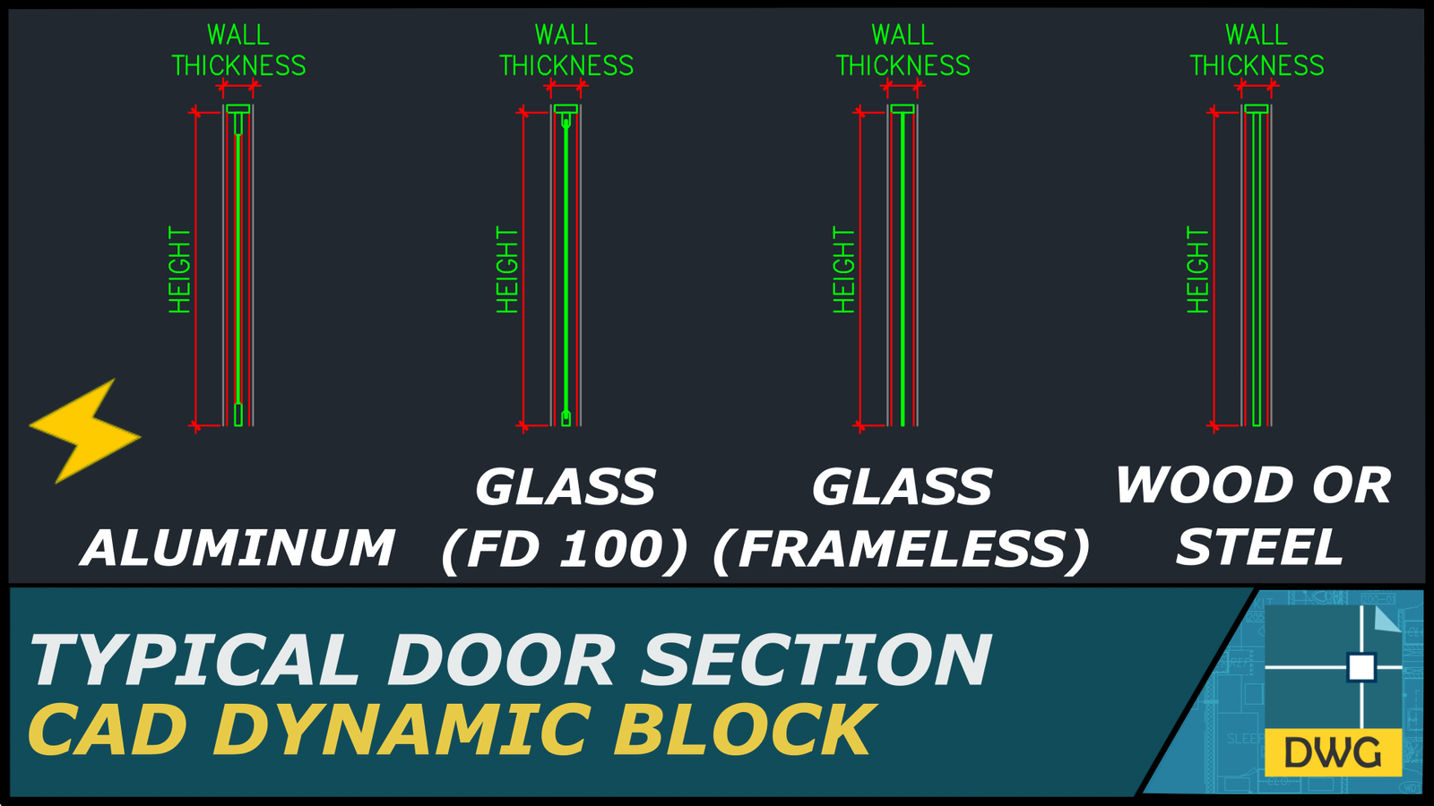 Door (Section View): Typical – CAD Dynamic Block | The Solo Architect